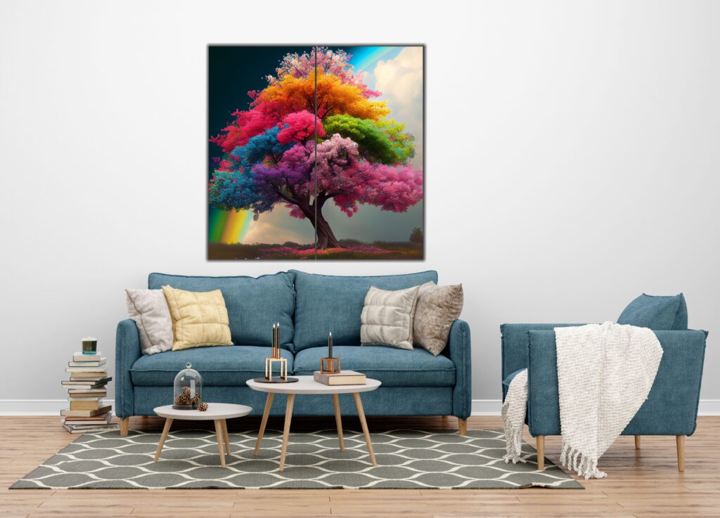 Rainbow-tree-fantasy-landscape-colors-illustration - Takhleeq Kar