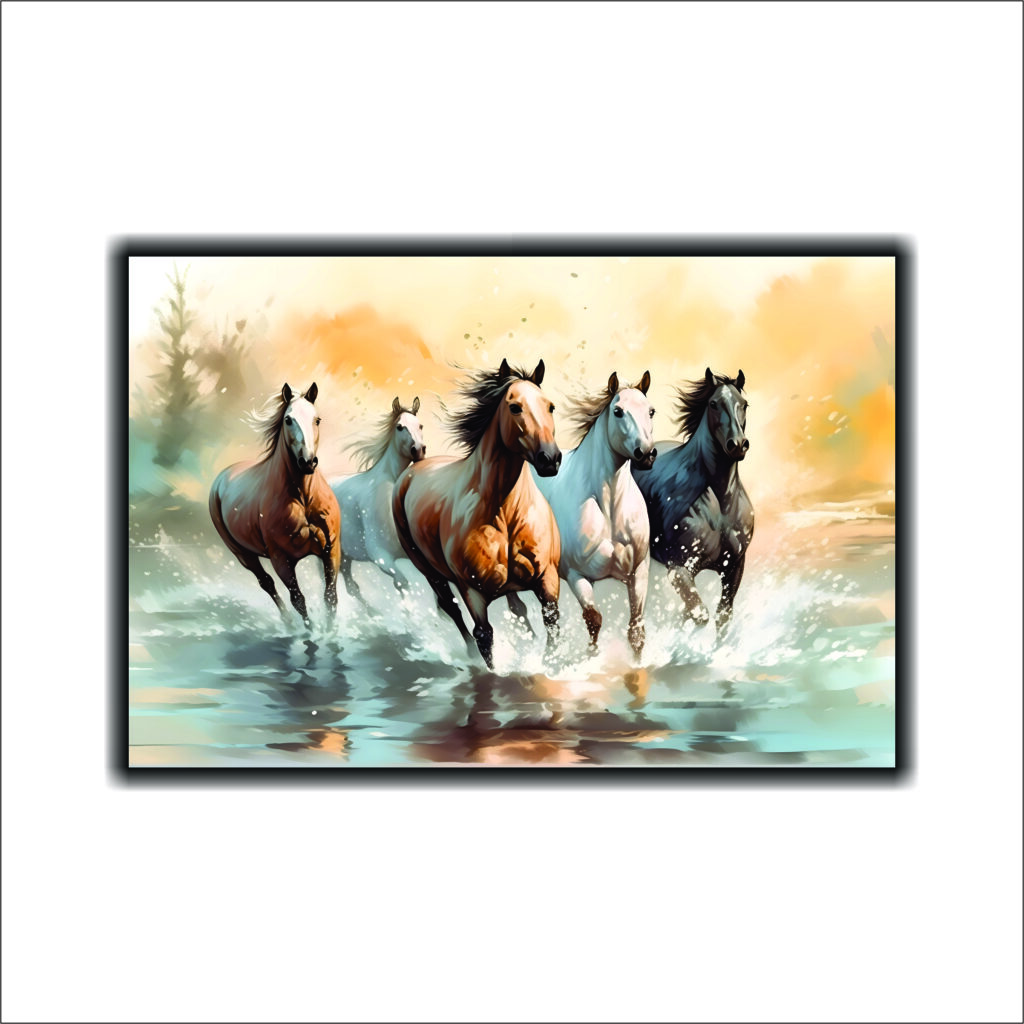 Five horses of unique wall paintings - Takhleeq Kar